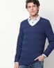 Buy Navy Blue Sweaters & Cardigans for Men by NETPLAY Online | Ajio.com