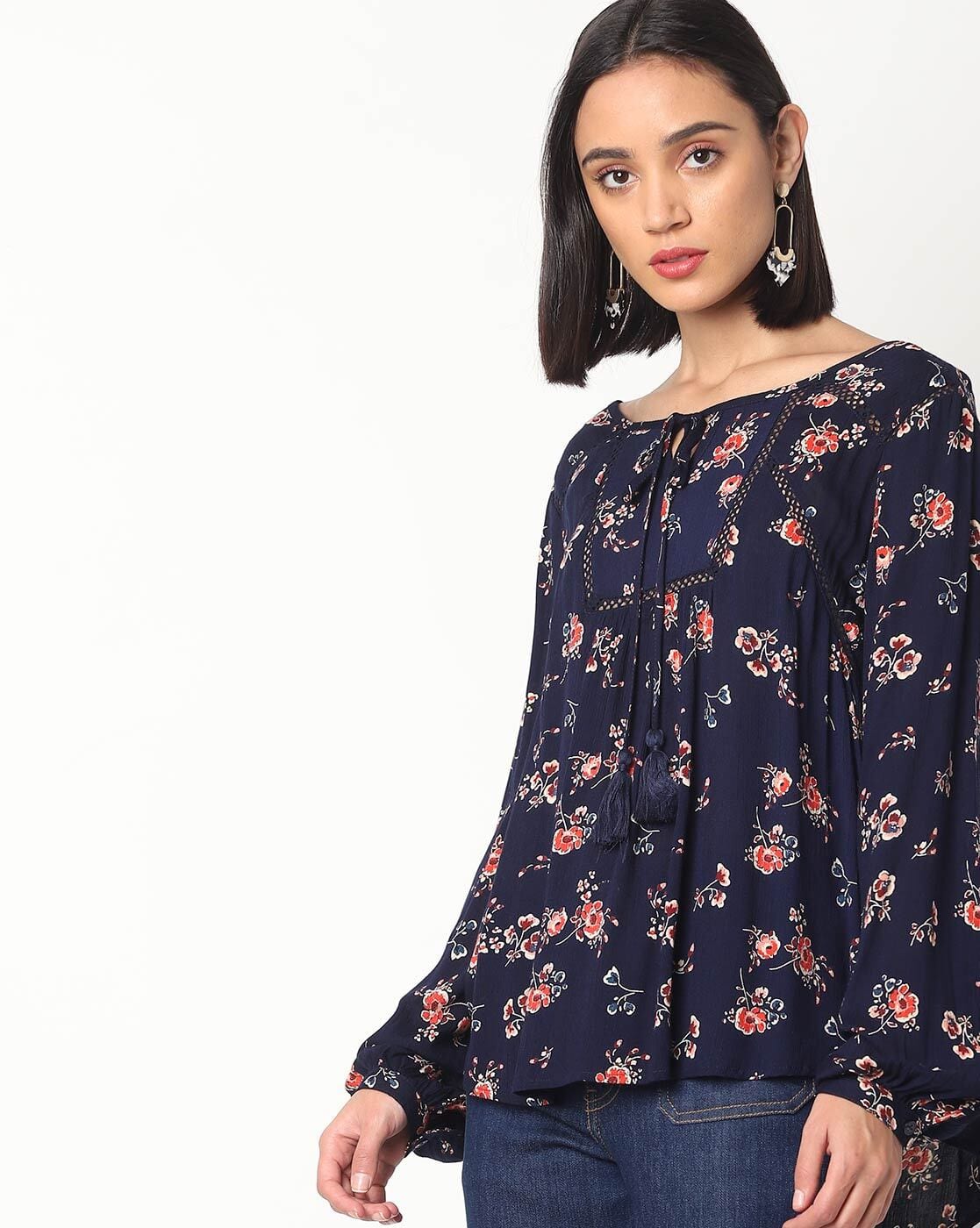 Buy Navy Blue Tops for Women by Fig Online Ajio