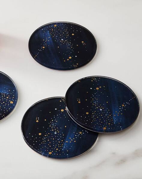 Buy West Elm Set of 4 Bejeweled Coasters Blue Color Home Kitchen AJIO LUXE
