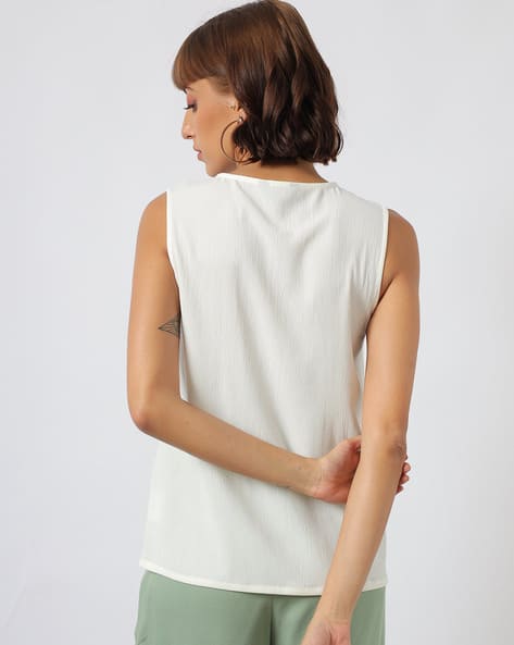 Buy White Tops for Women by Outryt by AZORTE Online | Ajio.com