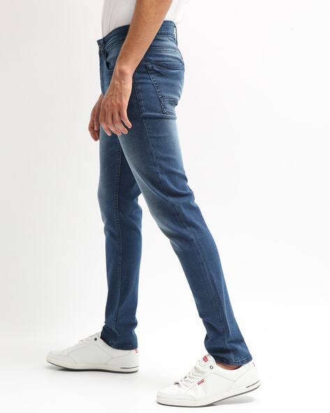 Buy Cerulean Blue Jeans for Men by Altheory by AZORTE Online | Ajio.com