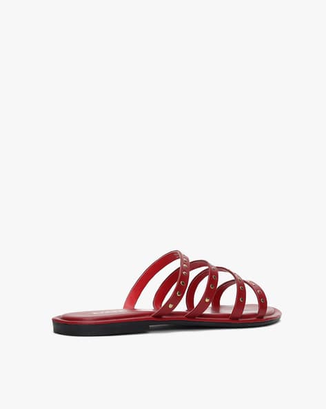 Buy Red Flat Sandals for Women by Svrnaa by AZORTE Online | Ajio.com