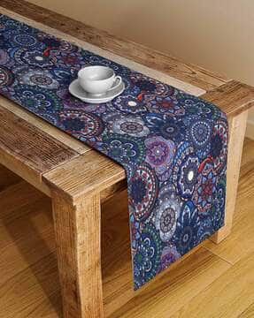 Linens Home & Living Small table runner Cream floral print table runner ...