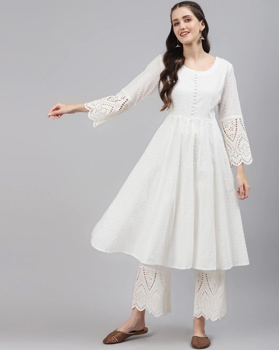 White Anarkali Dresses