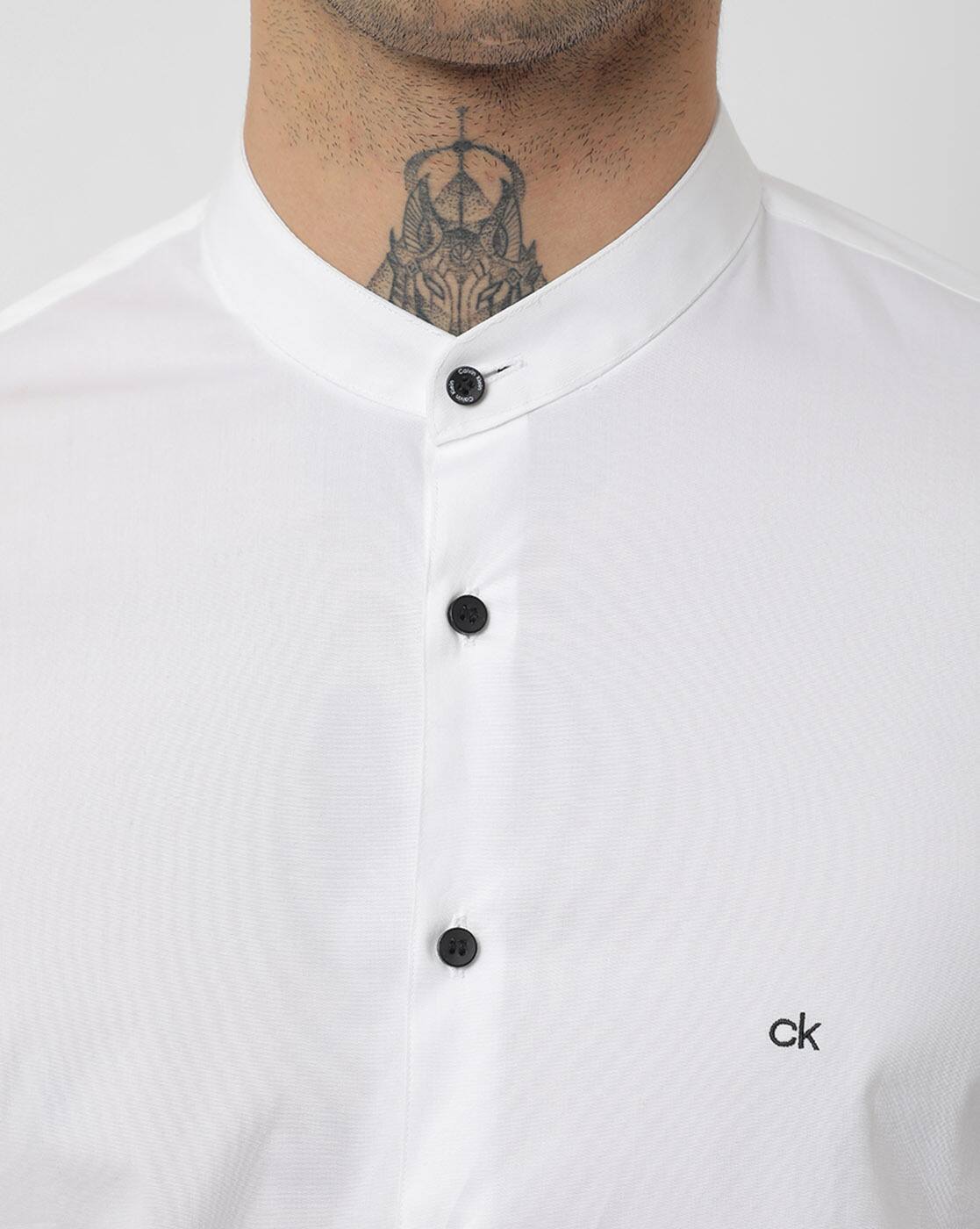Calvin klein mandarin collar shirt store