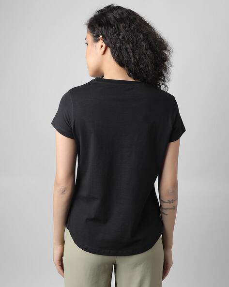 Buy Black Tshirts for Women by Outryt Sport by AZORTE Online | Ajio.com