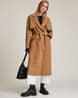 Buy ALL SAINTS Bree Wool Blend Trench Coat With Waist Tie Up | Brown ...
