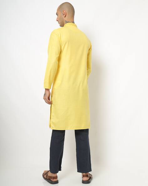 Buy Mustard Kurtas for Men by SAMAV Online | Ajio.com