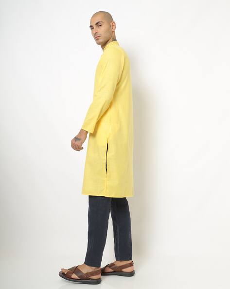 Buy Mustard Kurtas for Men by SAMAV Online | Ajio.com
