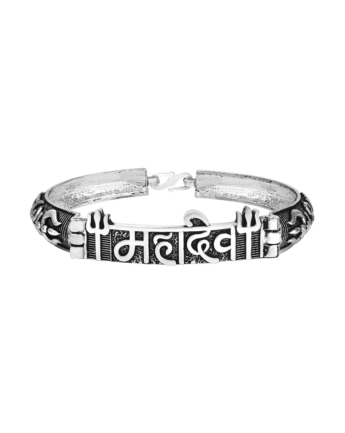 Buy Silver Toned Bracelets Kadas for Men by MAHI Online Ajio