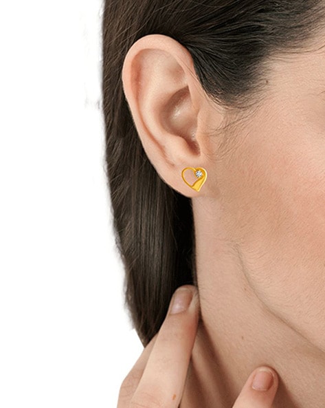 Gold short earrings design store