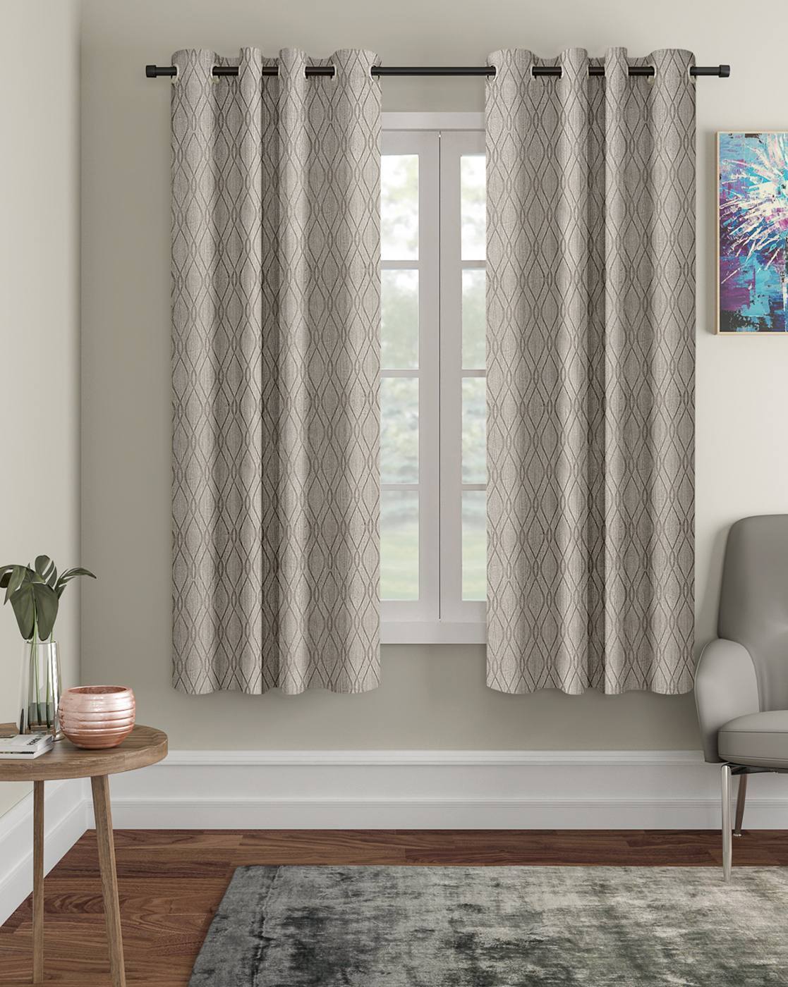 Beige Curtains Accessories For Home Kitchen By Cortina Eyelet Curtain ...