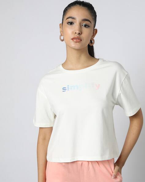 Buy White Tshirts for Women by Outryt Sport by AZORTE Online | Ajio.com