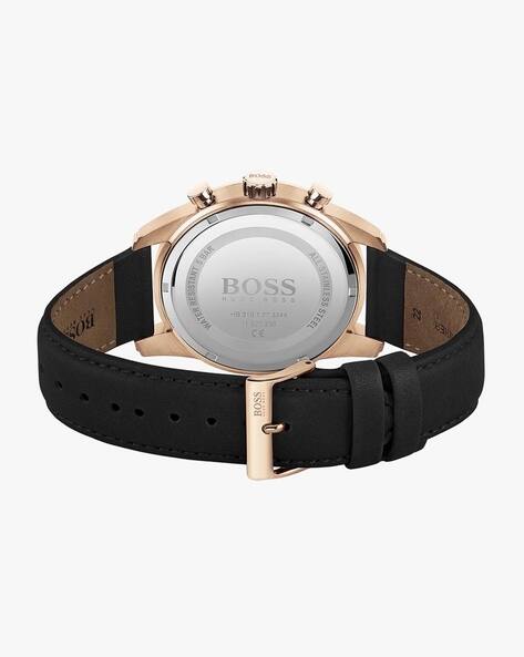 Hugo Boss Jet Grey Dial Brown Leather Strap Watch For Men