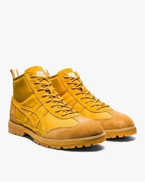Buy Onitsuka Tiger Mexico Rinkan Lace-Up Boots | Olive Color Men | AJIO ...
