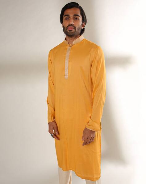 Buy Mustard Kurtas for Men by SAMAV Online | Ajio.com