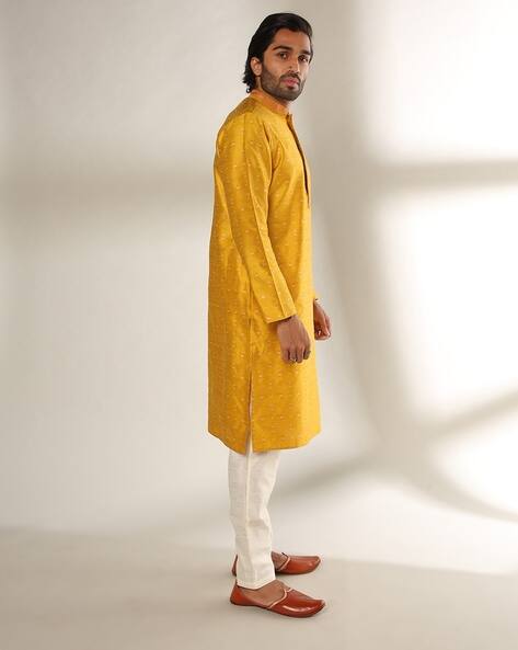 Buy Mustard Kurtas for Men by SAMAV Online | Ajio.com