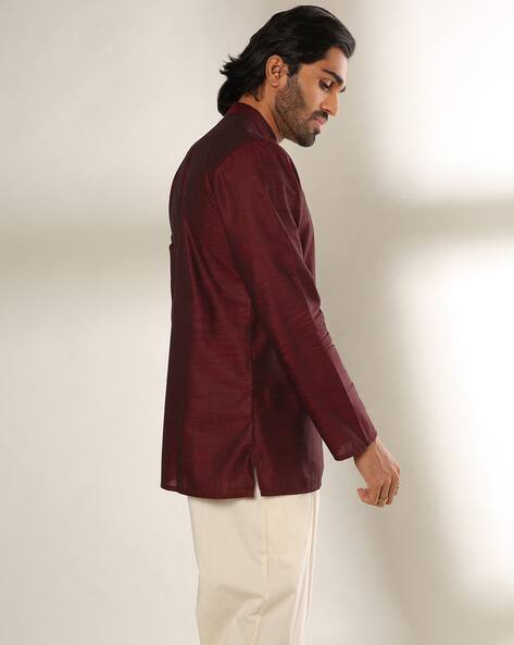 Buy Maroon Kurtas for Men by SAMAV Online | Ajio.com