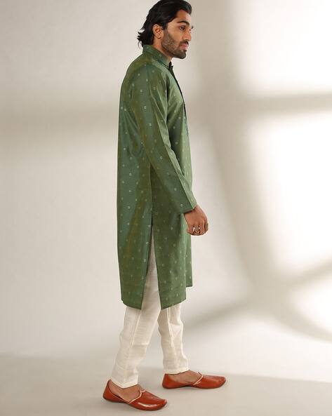 Buy Green Kurtas for Men by SAMAV Online | Ajio.com