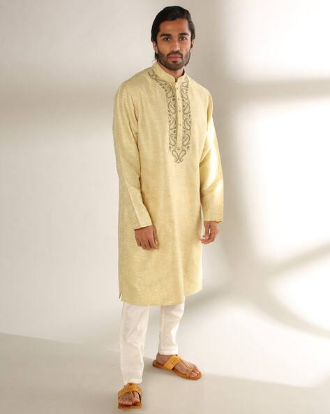 Buy Pista Green Kurtas for Men by SAMAV Online | Ajio.com