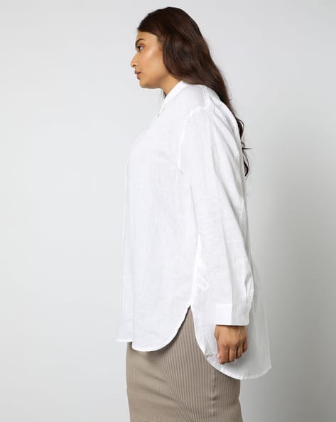 Buy White Shirts for Women by Outryt by AZORTE Online | Ajio.com