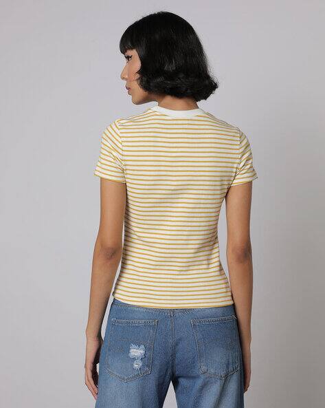 Buy Yellow Tshirts for Women by Outryt by AZORTE Online | Ajio.com