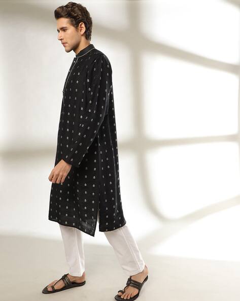 Buy Black Kurtas for Men by SAMAV Online | Ajio.com