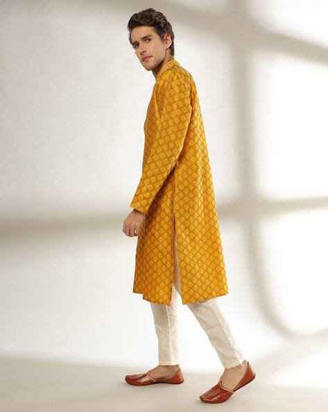 Buy Mustard Kurtas for Men by SAMAV Online | Ajio.com