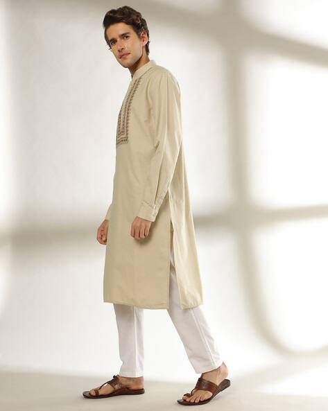 Buy Khaki Kurtas for Men by SAMAV Online | Ajio.com