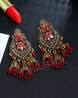 Buy Silver-Toned & Maroon Earrings for Women by Shining Diva Online ...