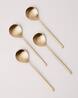 Buy Fleck Set of 4 Taihi Brass Dinner Spoons | Gold Color Home ...