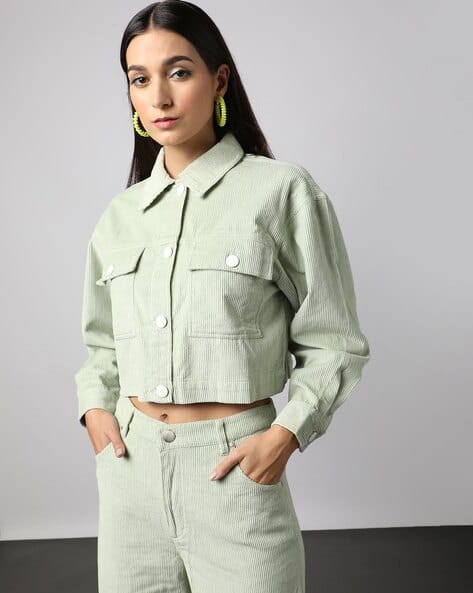 Buy Green Jackets & Coats for Women by Outryt by AZORTE Online | Ajio.com