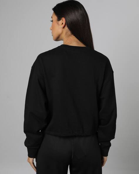 Buy Black Sweatshirt & Hoodies for Women by Outryt by AZORTE Online ...