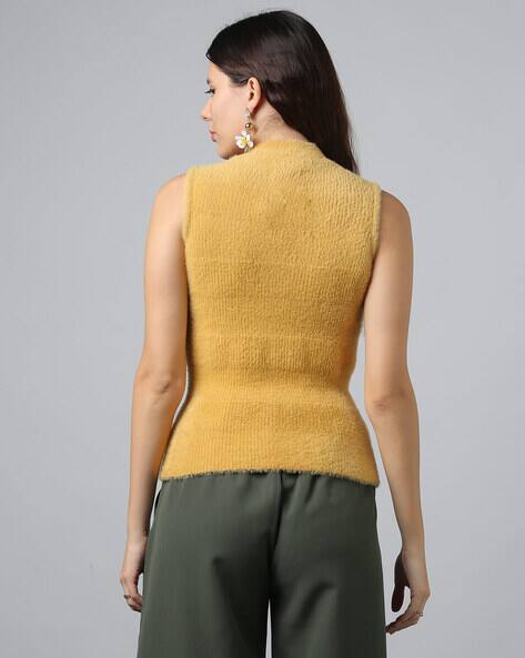 Buy Mustard Yellow Sweaters & Cardigans for Women by Outryt by AZORTE ...