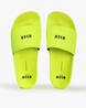 Buy Msgm Logo Embossed Slides | Neon Green Color Men | AJIO LUXE