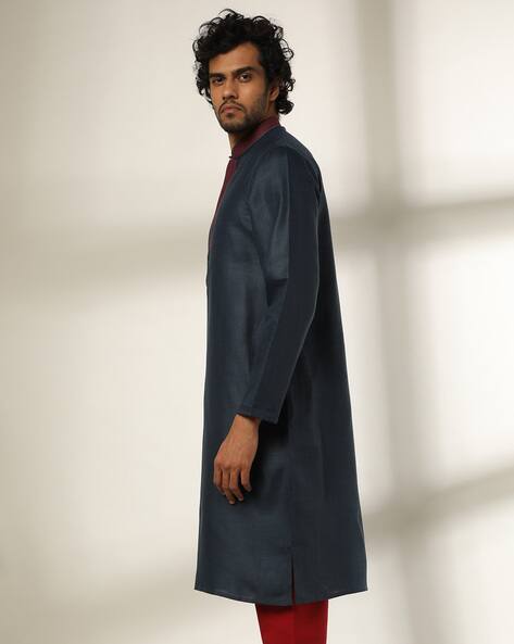 Buy Dark Blue Kurtas for Men by SAMAV Online | Ajio.com