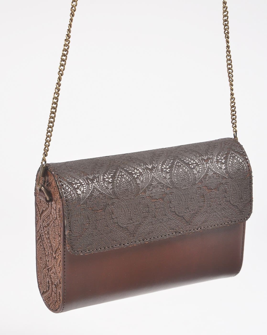 Geanta plic dama din piele naturala si lemn sculptat cu interior textil ...