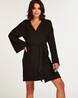 Buy Hunkemoller Rib Kimono Robe with Tie-Up | Black Color Women | AJIO LUXE