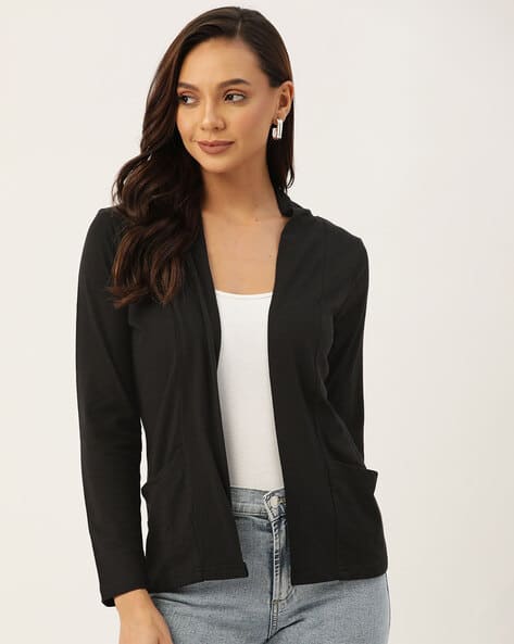 Buy Wisstler Front-Open Shrug with Pockets | AJIO