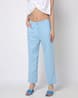 Buy Powder Blue Trousers & Pants for Women by FREEHAND Online | Ajio.com
