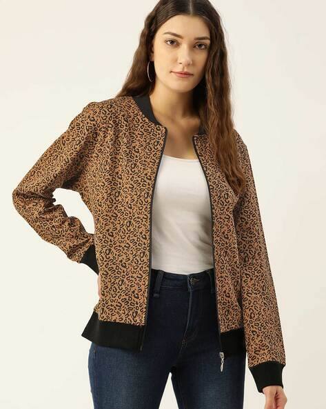 Buy Wisstler Animal Print Zip-Front Jacket | AJIO