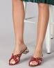 Buy Maroon Heeled Sandals for Women by MONROW Online | Ajio.com