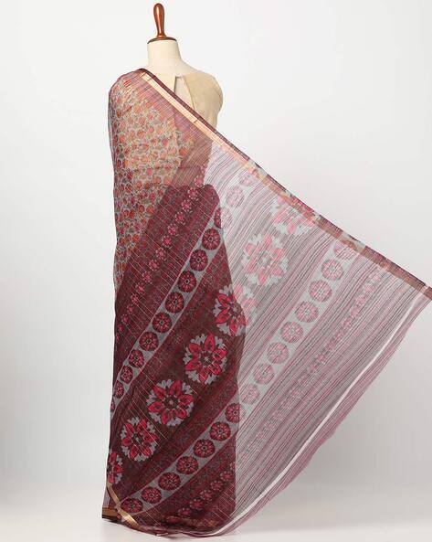 Buy Pink Sarees for Women by VARJA Online | Ajio.com