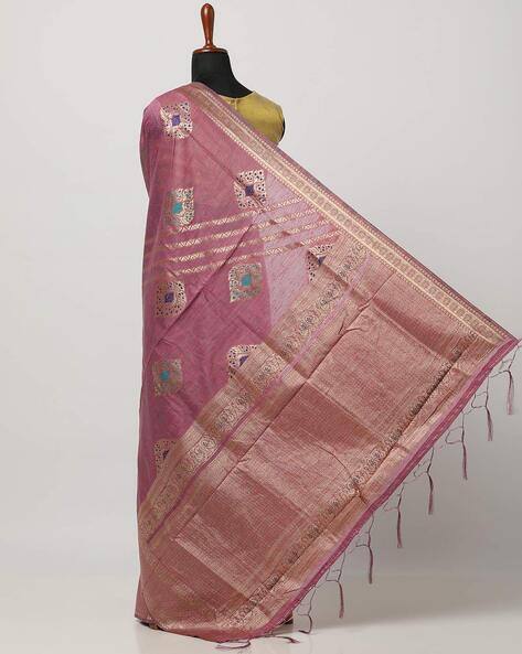 Buy Purple Sarees for Women by VARJA Online | Ajio.com