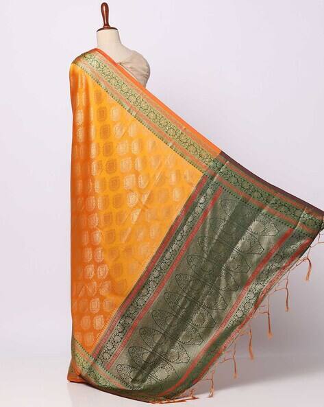Buy Yellow & Green Sarees for Women by VARJA Online | Ajio.com