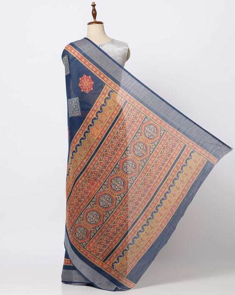 Buy Blue Sarees for Women by VARJA Online | Ajio.com