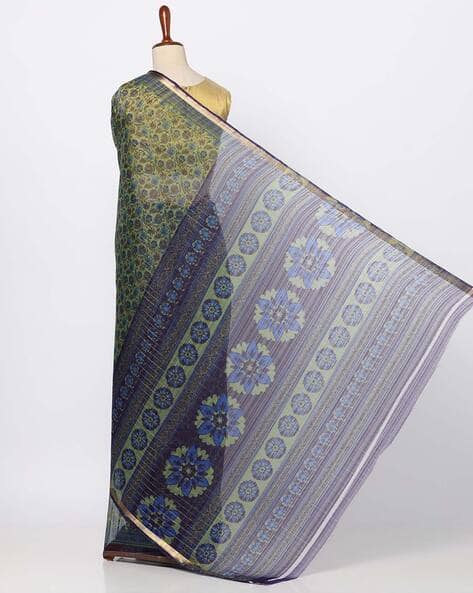 Buy Blue Sarees for Women by VARJA Online | Ajio.com