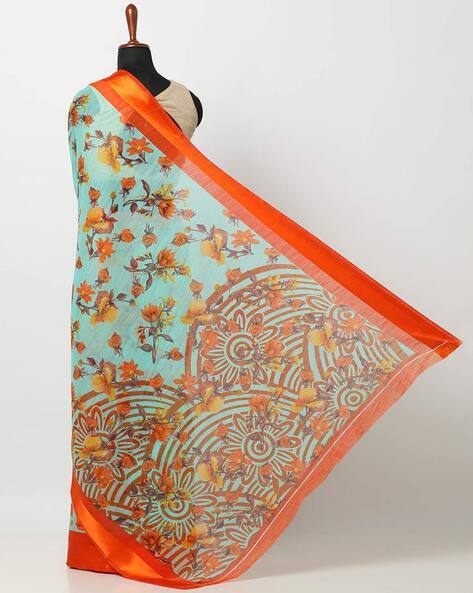Buy Orange Sarees for Women by VARJA Online | Ajio.com
