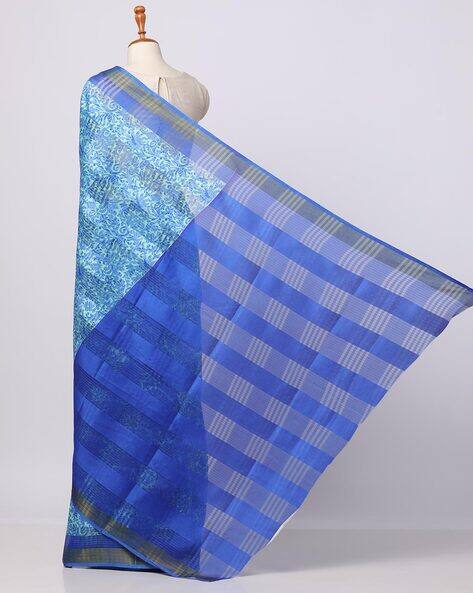 Buy Blue Sarees for Women by VARJA Online | Ajio.com