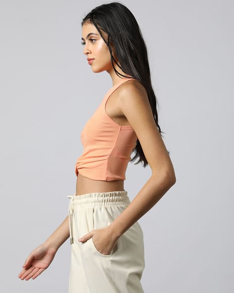 Buy Peach Tops for Women by Outryt Sport Online | Ajio.com
